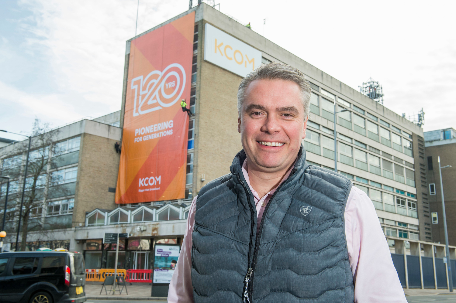 KCOM unveils huge banner at start of 120th anniversary celebrations