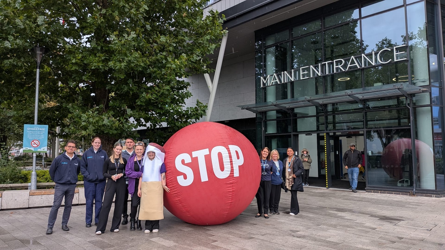 Big Red Stoptober Ball rolls around Humber and North Yorkshire